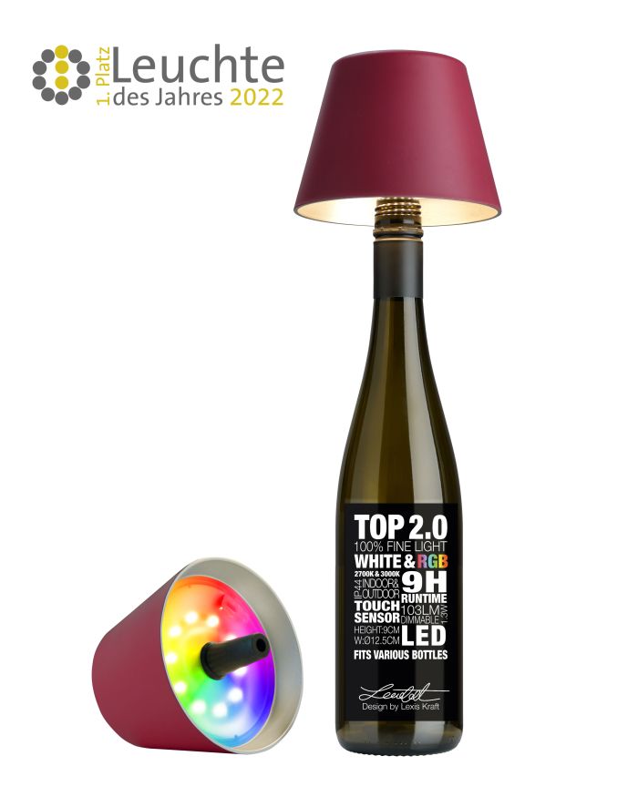 Sompex-Lighting TOP 2.0 BORD. H11CMD12,5CM RGB KUNSTST, 103lm 1,3W 2700 ...